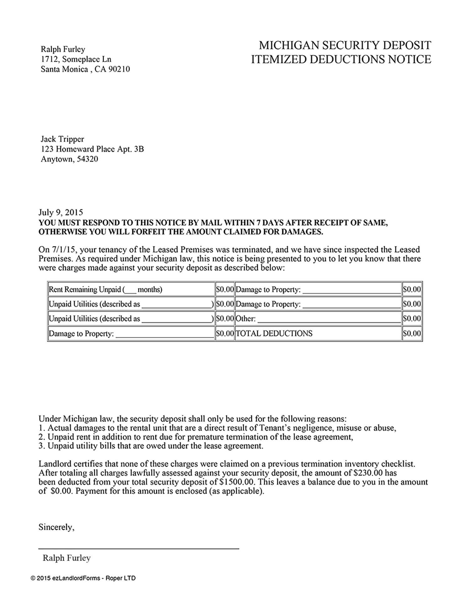Receipt For Lease Security Deposit Template Classles Democracy