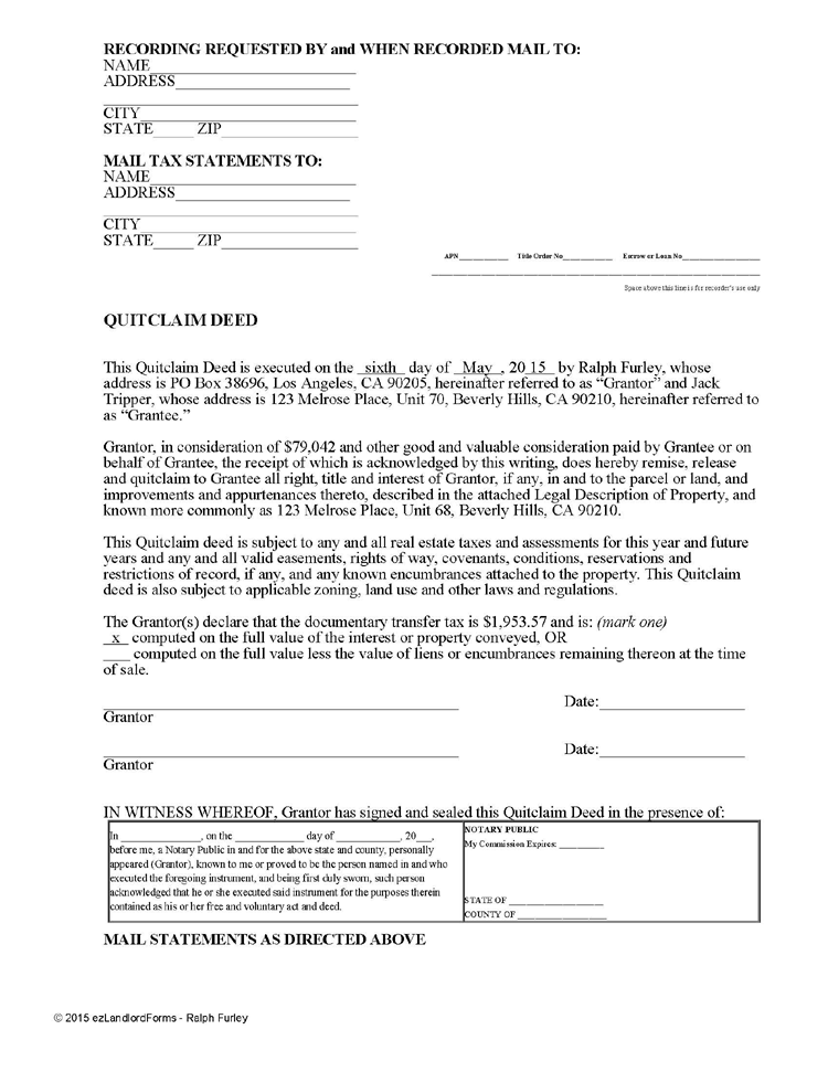 How To Quit Claim A House In California
